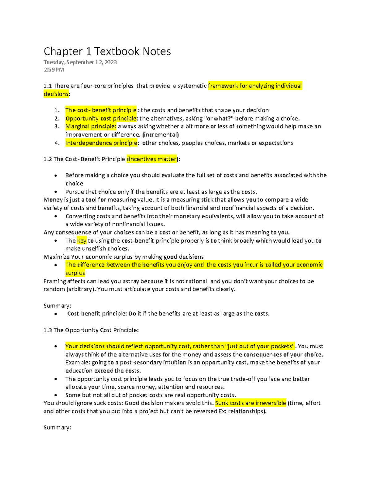 Chapter 1 Textbook Notes - Chapter 1 Textbook Notes Tuesday, September ...