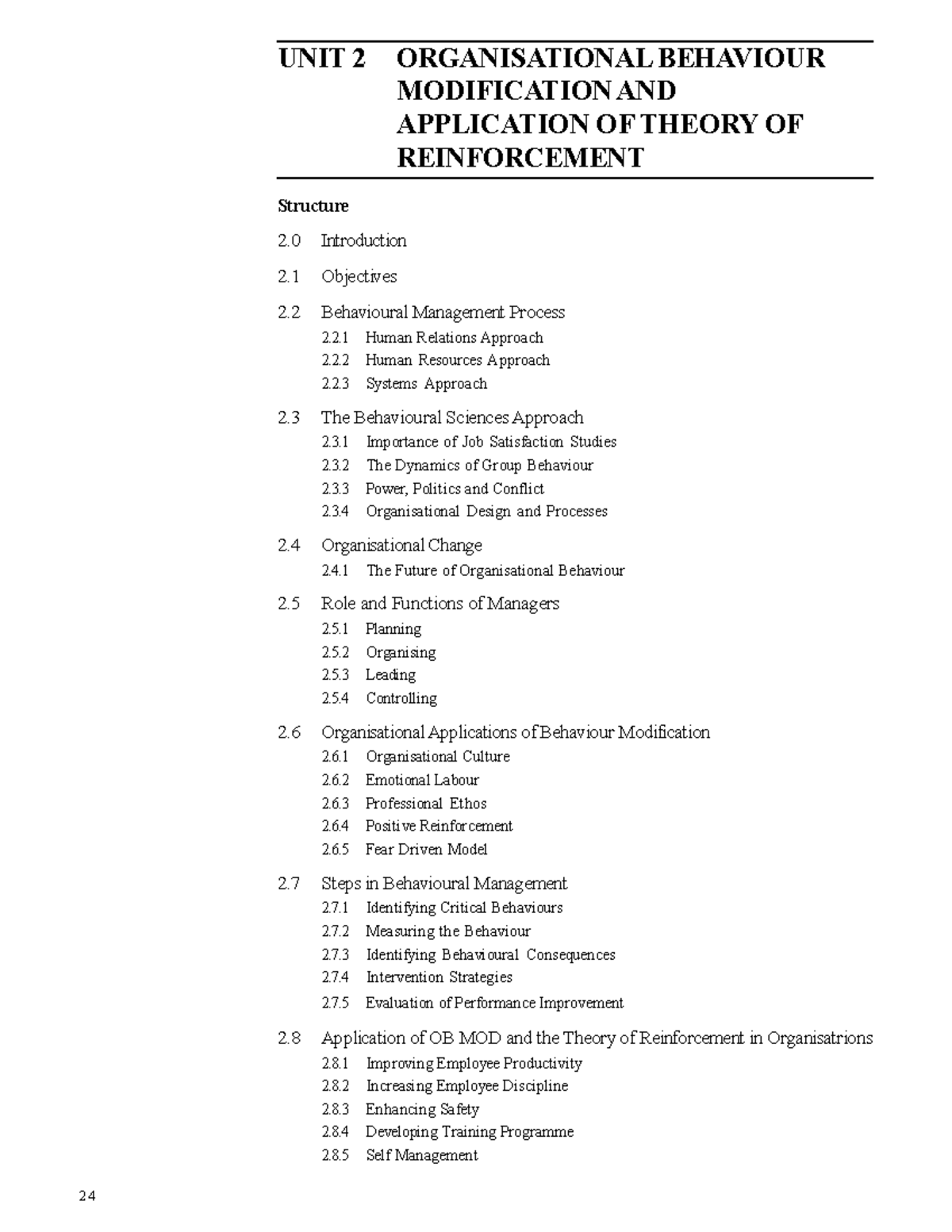 Unit-2 - UNIT 2 ORGANISATIONAL BEHAVIOUR MODIFICATION AND APPLICATION ...
