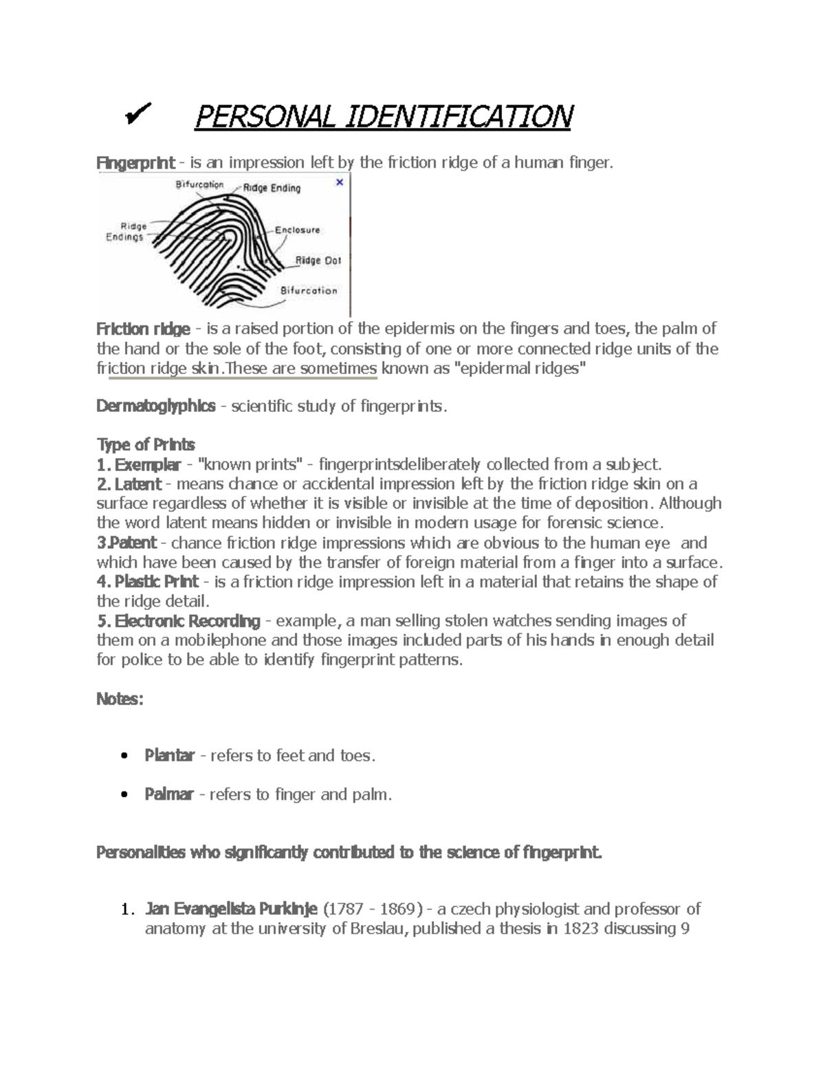 Copy of Personal Identification - PERSONAL IDENTIFICATION Fingerprint ...
