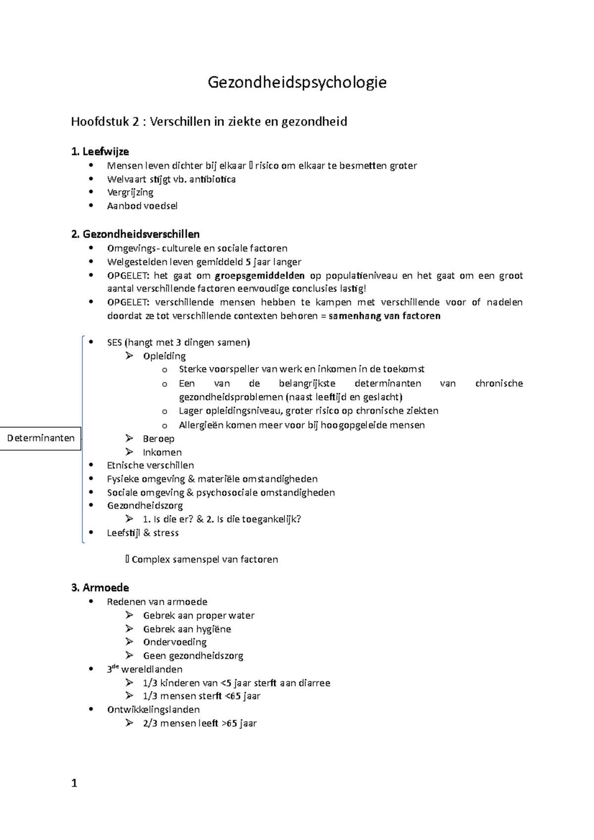 HS2 Verschillen tussen ziekte en gezondheid - Gezondheidspsychologie ...