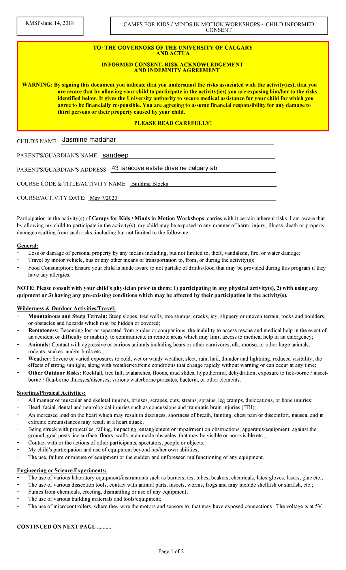 Akkkk - kxcksj - Page 1 of 2 TO: THE GOVERNORS OF THE UNIVERSITY OF ...