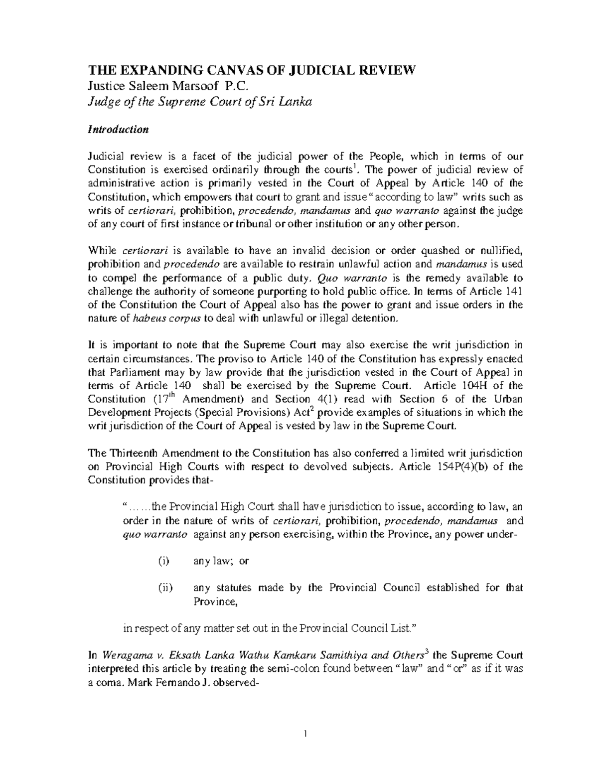 Article - Justice Marsoof - THE EXPANDING CANVAS OF JUDICIAL REVIEW ...