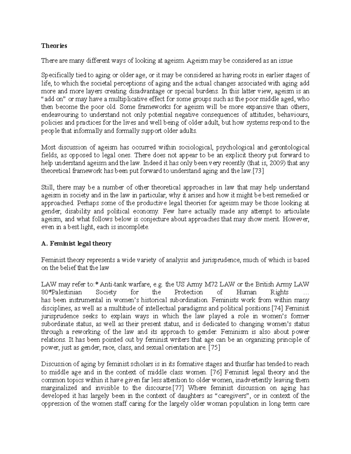 AGE Discrimination Theories - Theories There are many different ways of ...