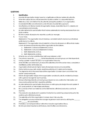 Chapter 1 Introduction to Management - QUESTIONS: Chapter 1 ...