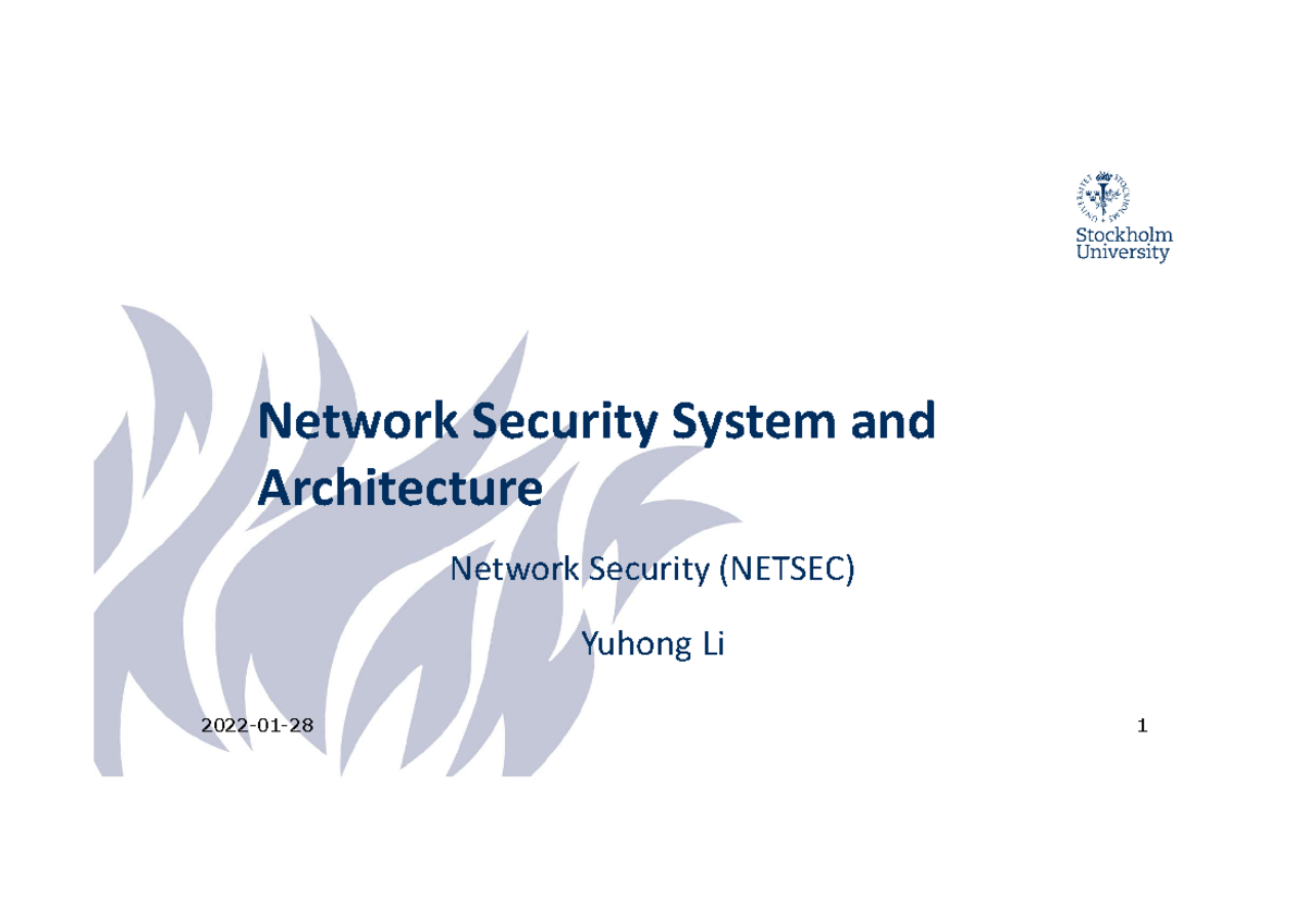 L2-1-Network Security Architecture - Network Security System and ...