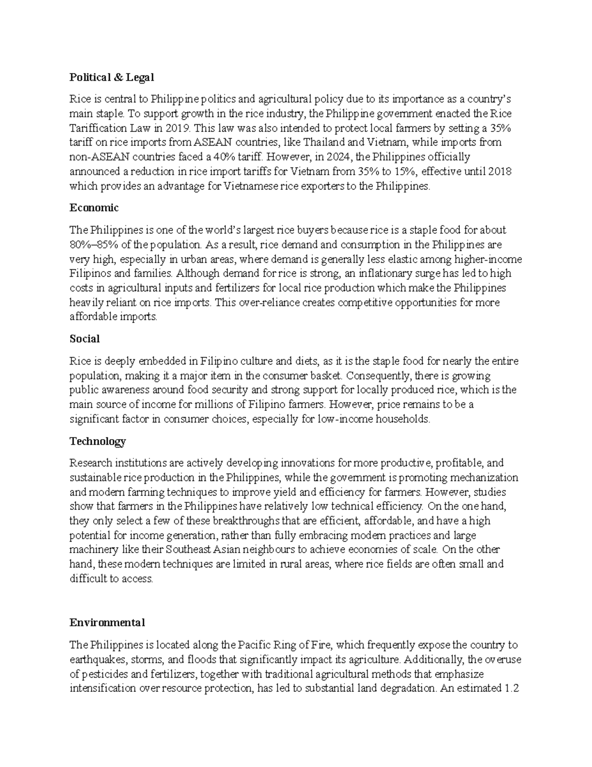 Presentation - sjhd; - Political & Legal Rice is central to Philippine ...