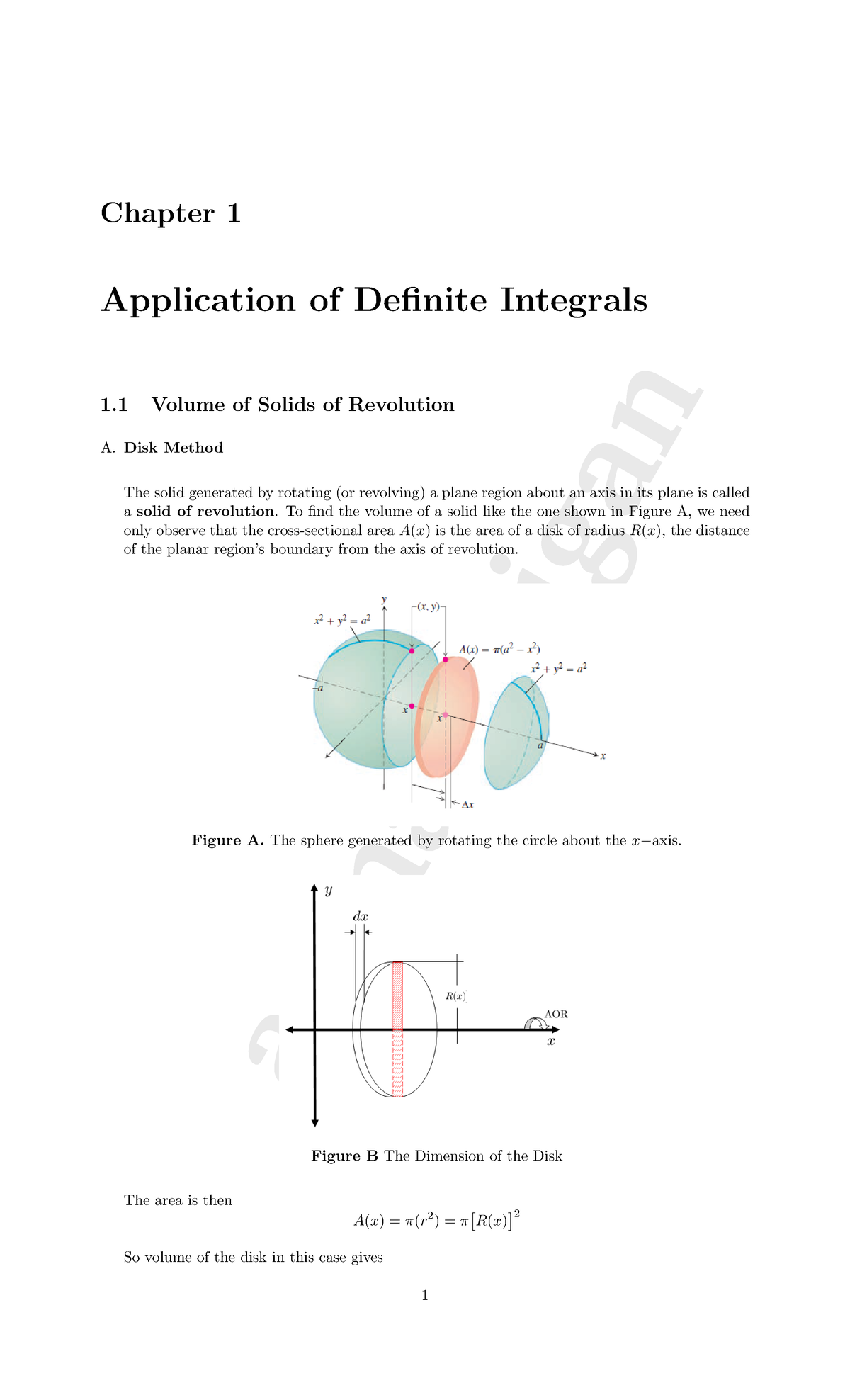 Volume of Solids of Revolution - Disk Method The solid generated by ...