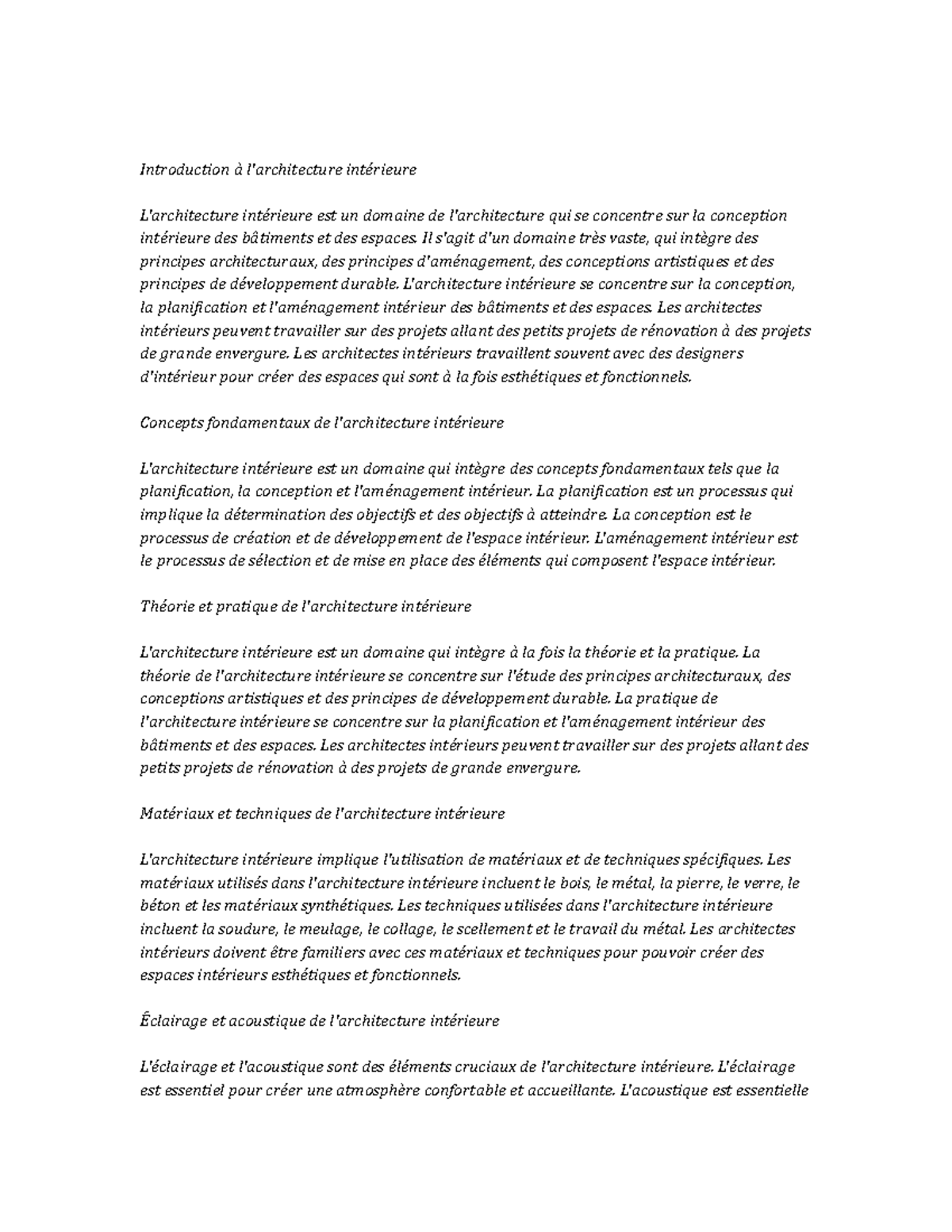 Interior Architecture Study Notes - Introduction à l'architecture ...