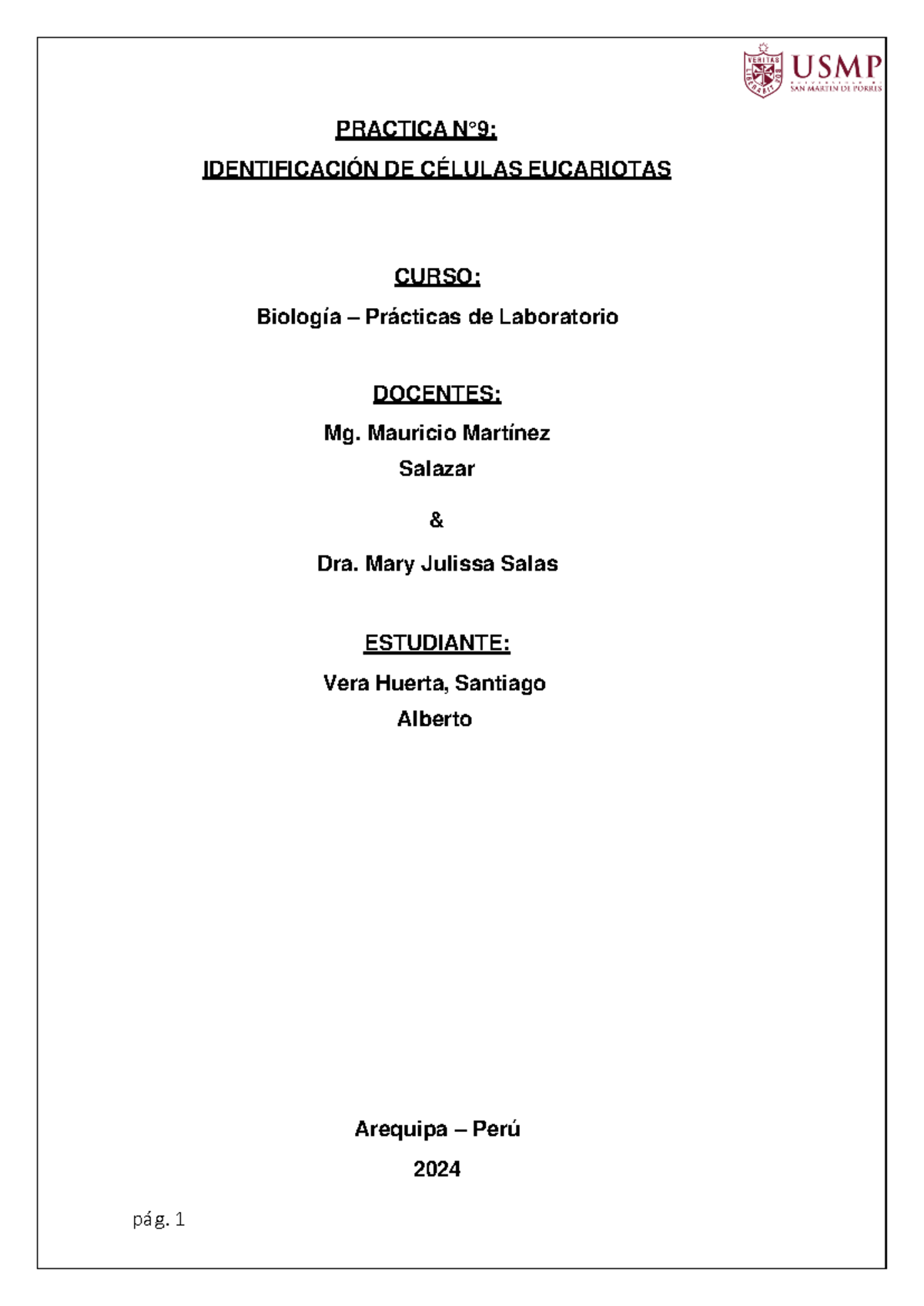 Informe 9 - WDWDW - PRACTICA N° 9 : IDENTIFICACIÓN DE CÉLULAS ...