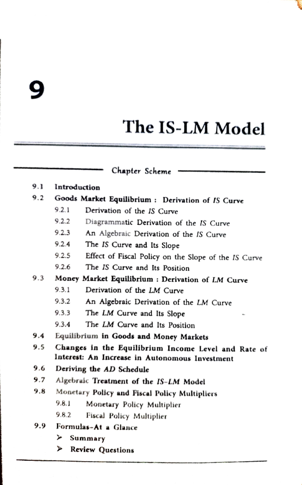 The IS-LM model - read it - 9 The IS-LM Model Chapter Scheme 9 ...