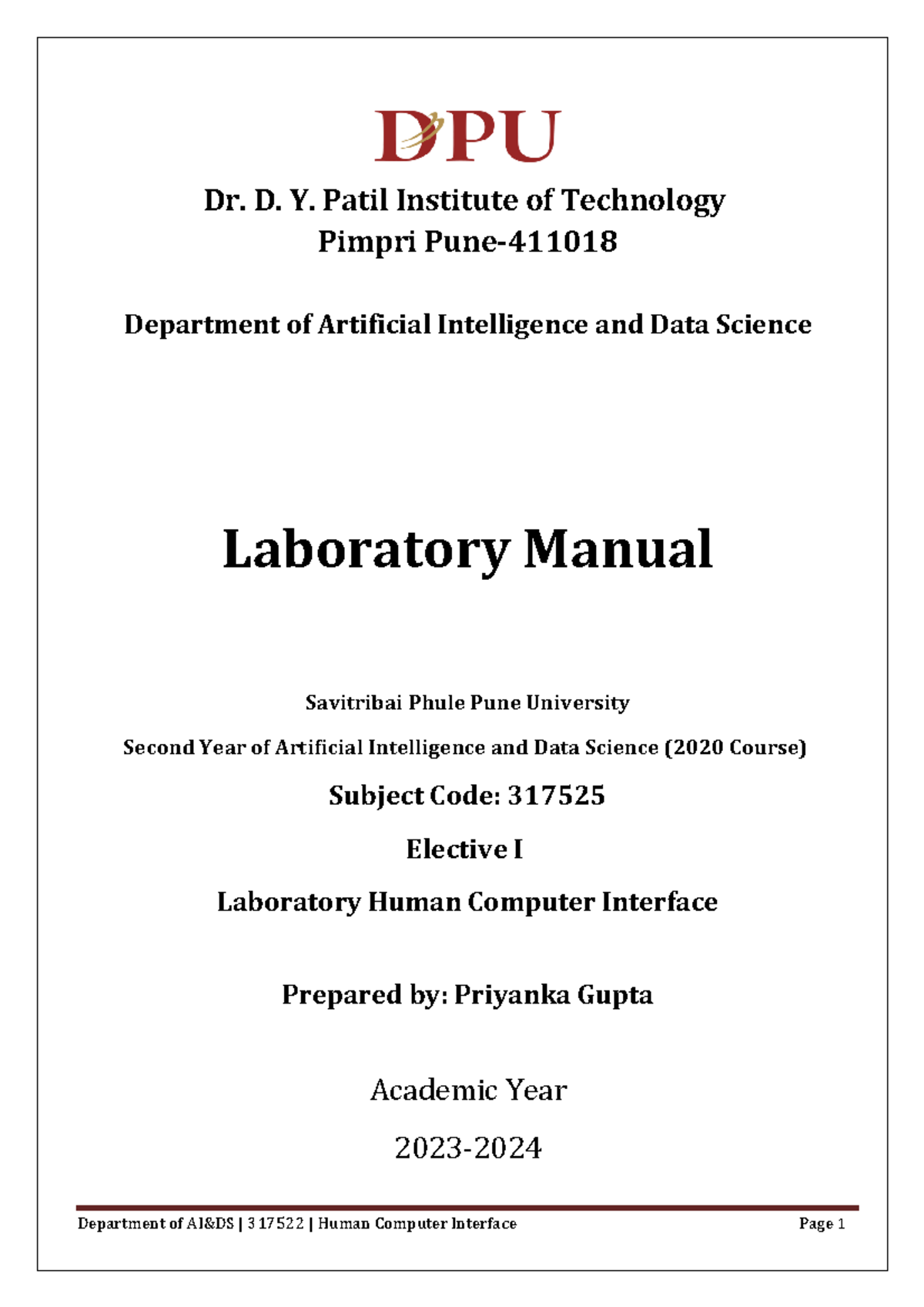 HCI Lab Manual For TE AI&DS - Dr. D. Y. Patil Institute of Technology ...