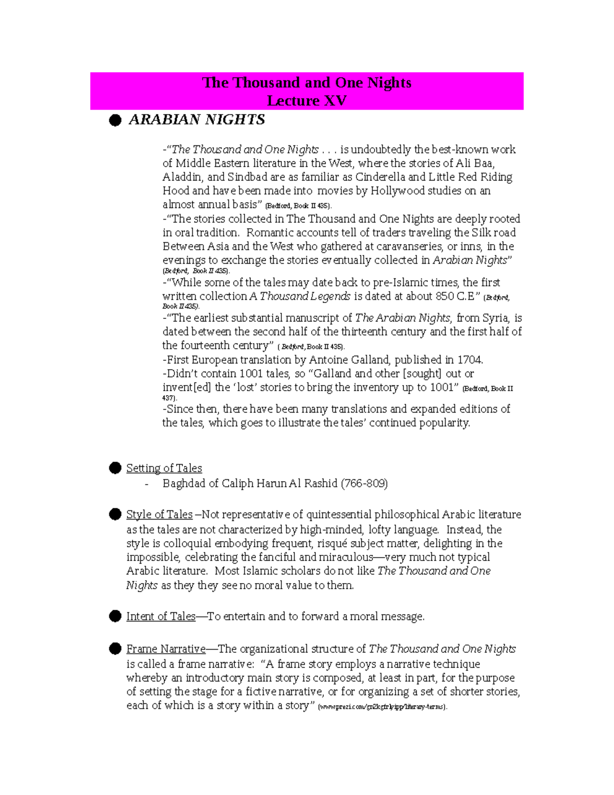 Lecture XV-1001 Nights revised-1 - The Thousand and One Nights Lecture ...