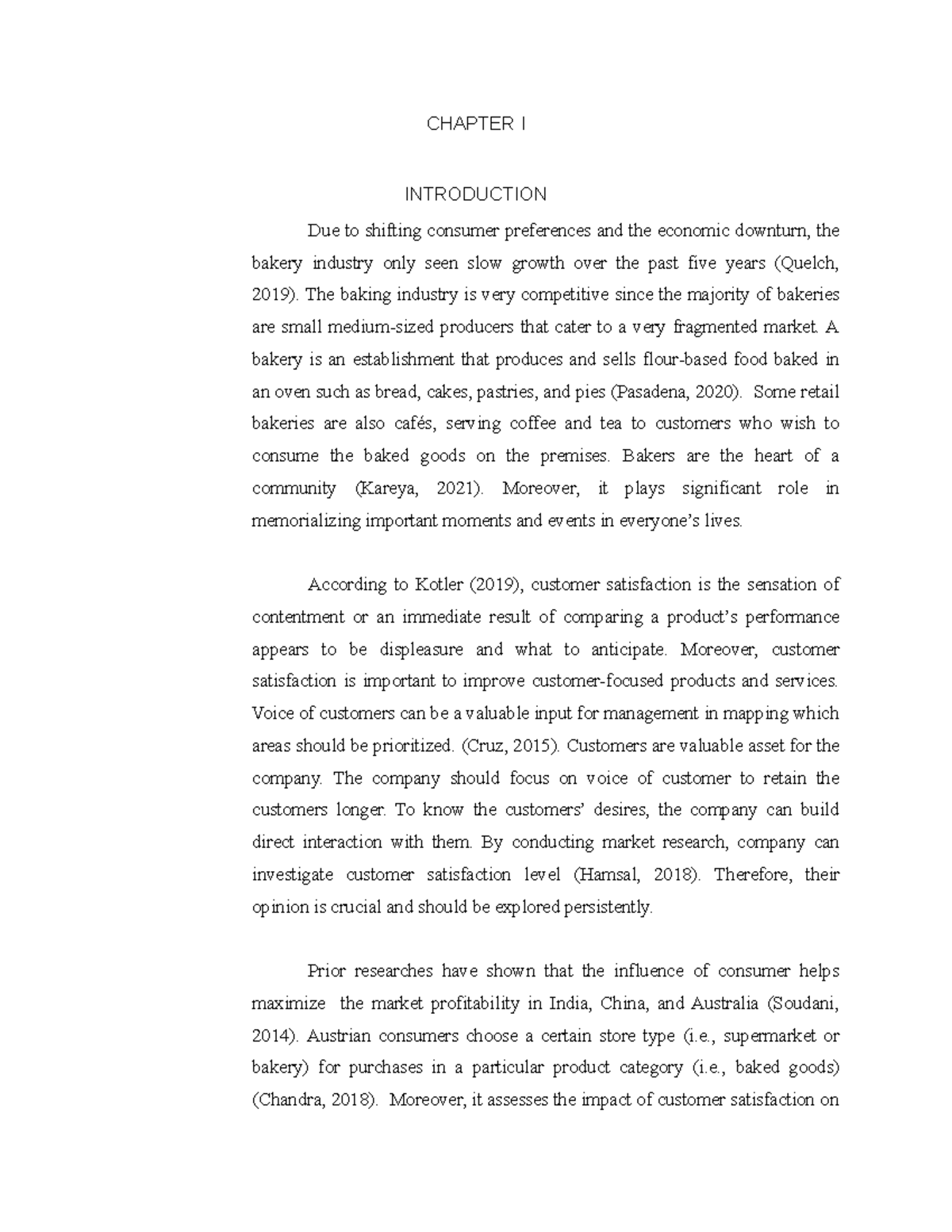 Research - This will help you - CHAPTER I INTRODUCTION Due to shifting consumer preferences and ...