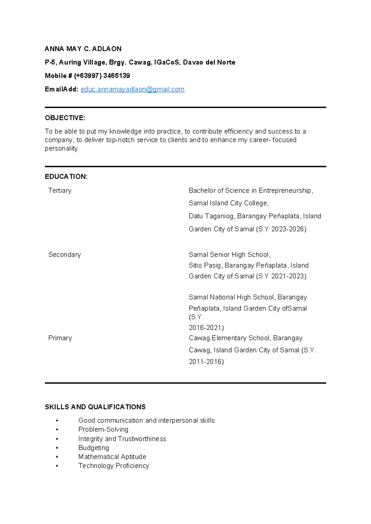 Pur-Com Nami - notes - ANNA MAY C. ADLAON P-5, Auring Village, Brgy ...