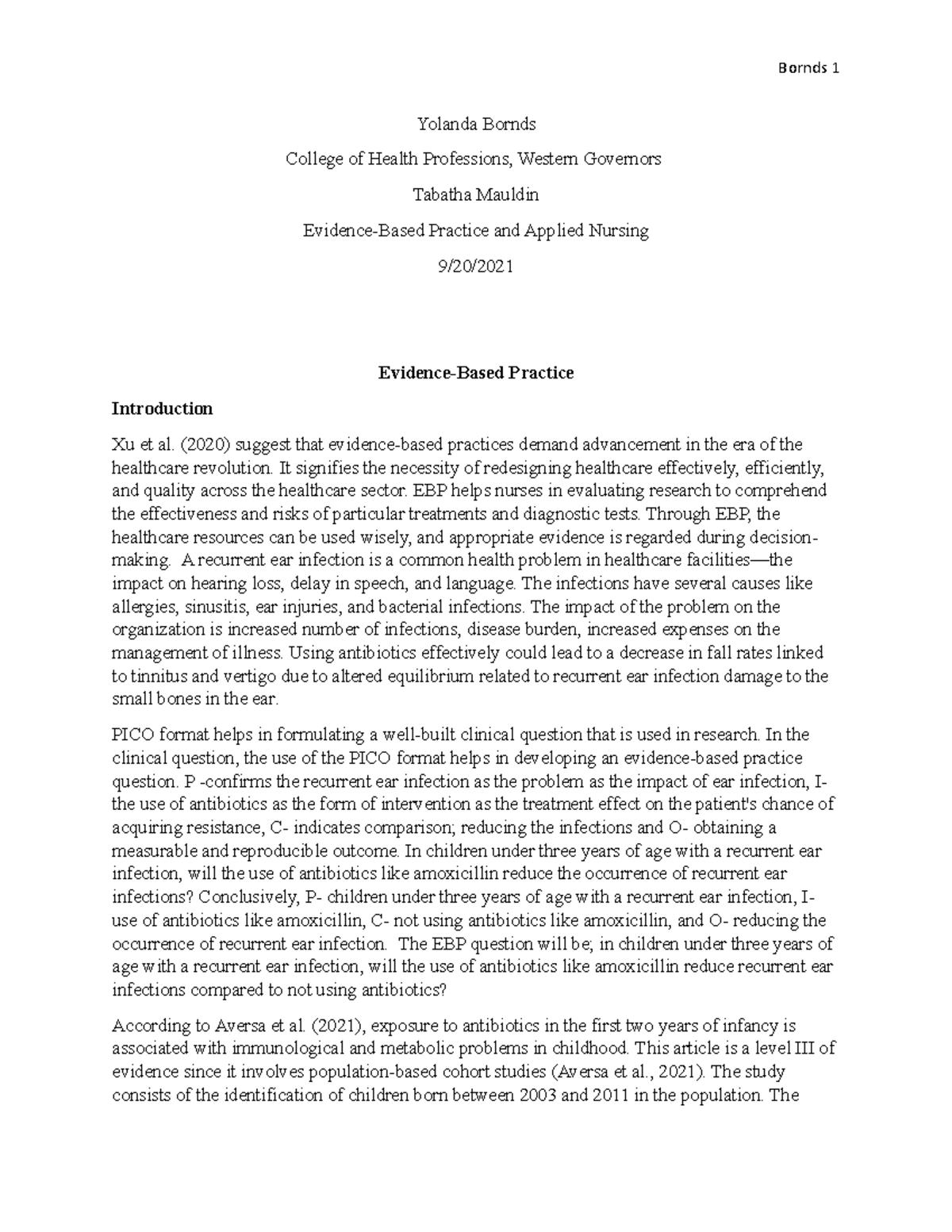 9-2021 EBP - PICO format helps in formulating a well-built clinical ...