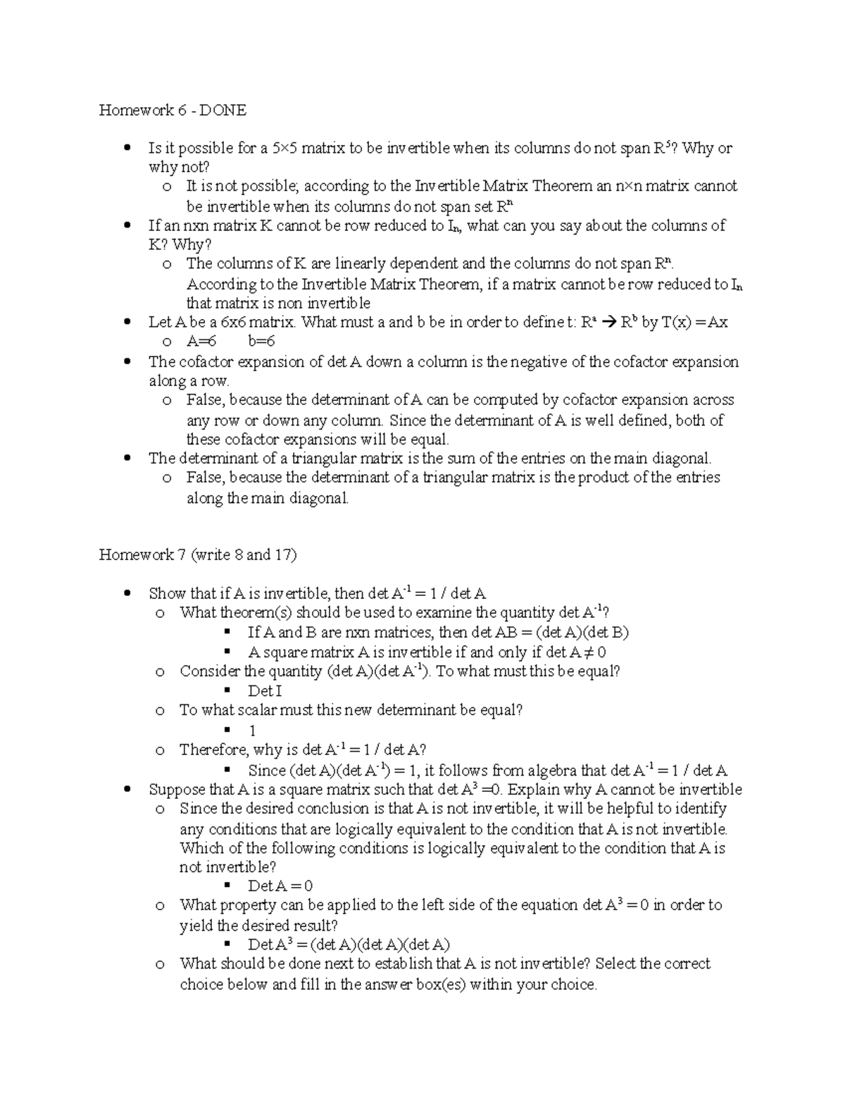 Math Midterm 2 Questions Homework 6 DONE Is It Possible For A 5 5