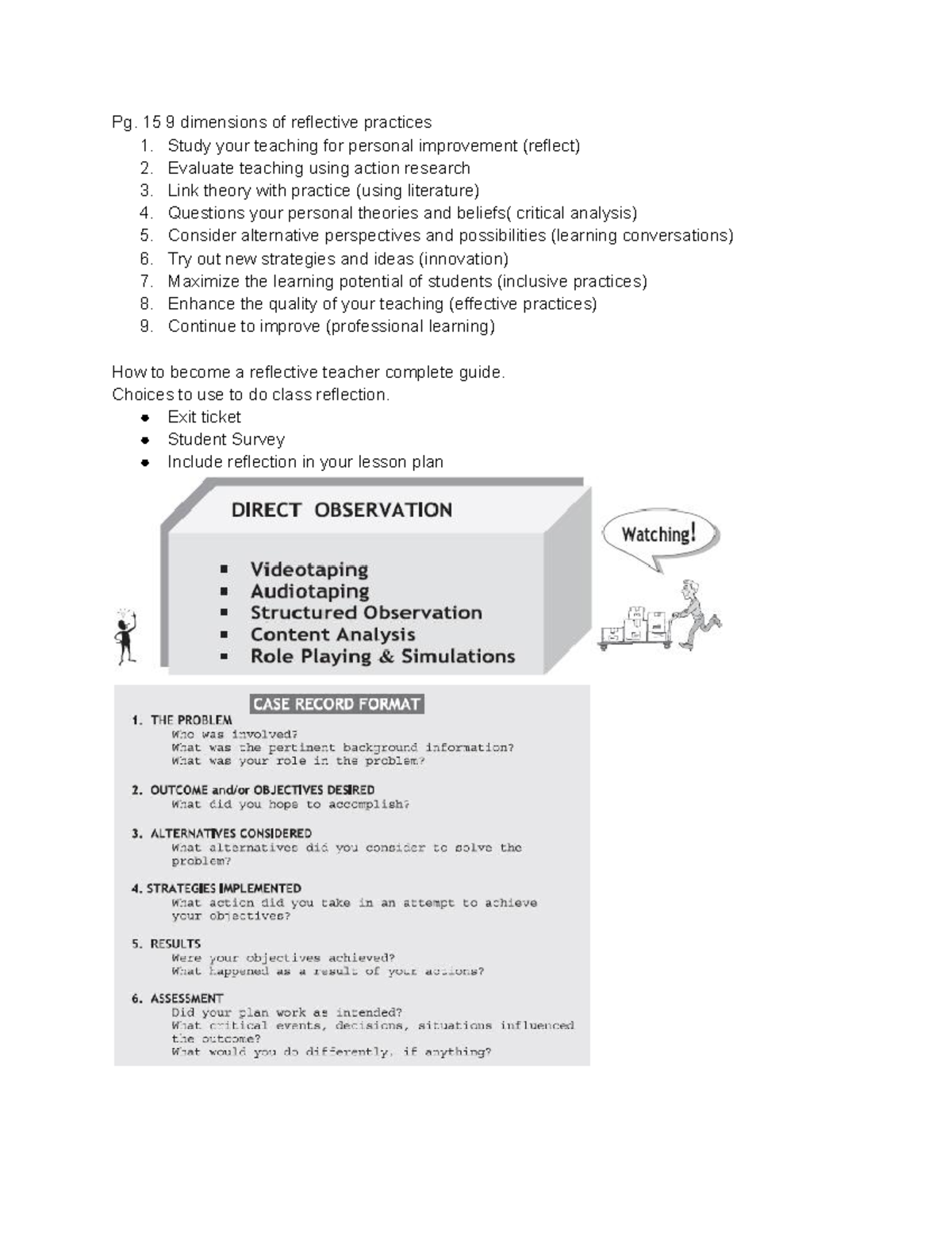 Lecture Notes for D182 Task 1 - Pg. 15 9 dimensions of reflective ...