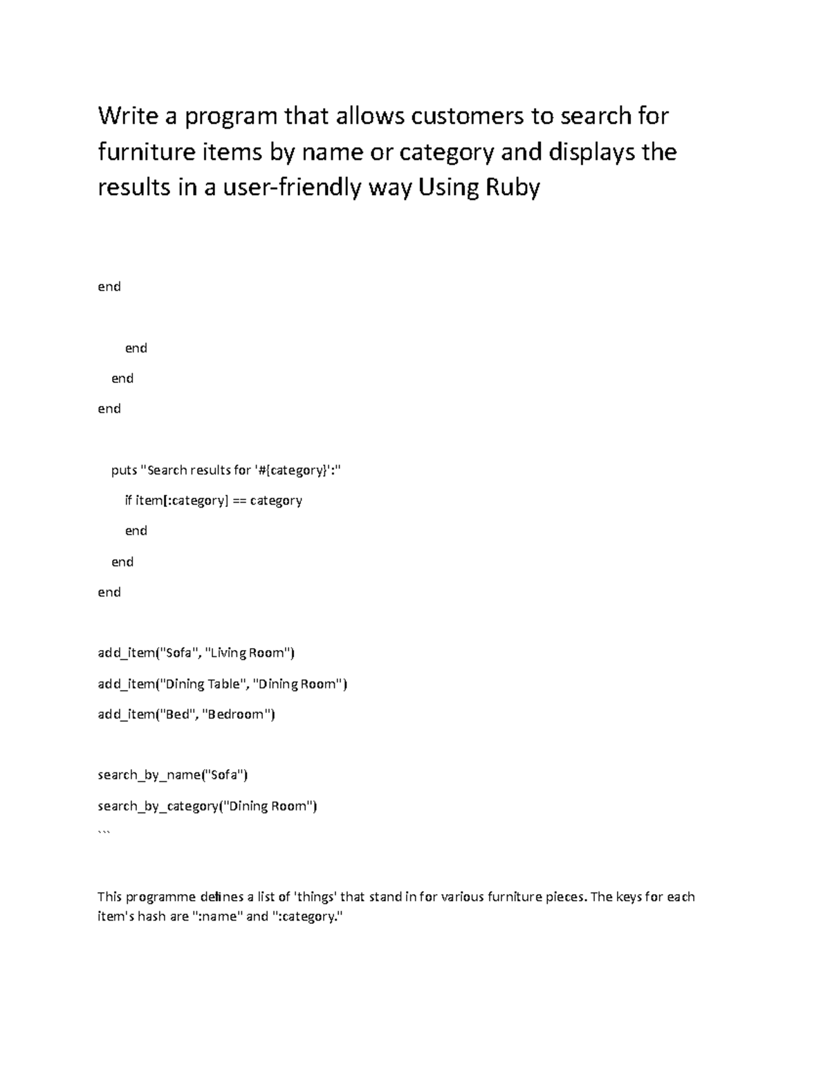 Comp6051-displays the results-Ruby - Write a program that allows ...