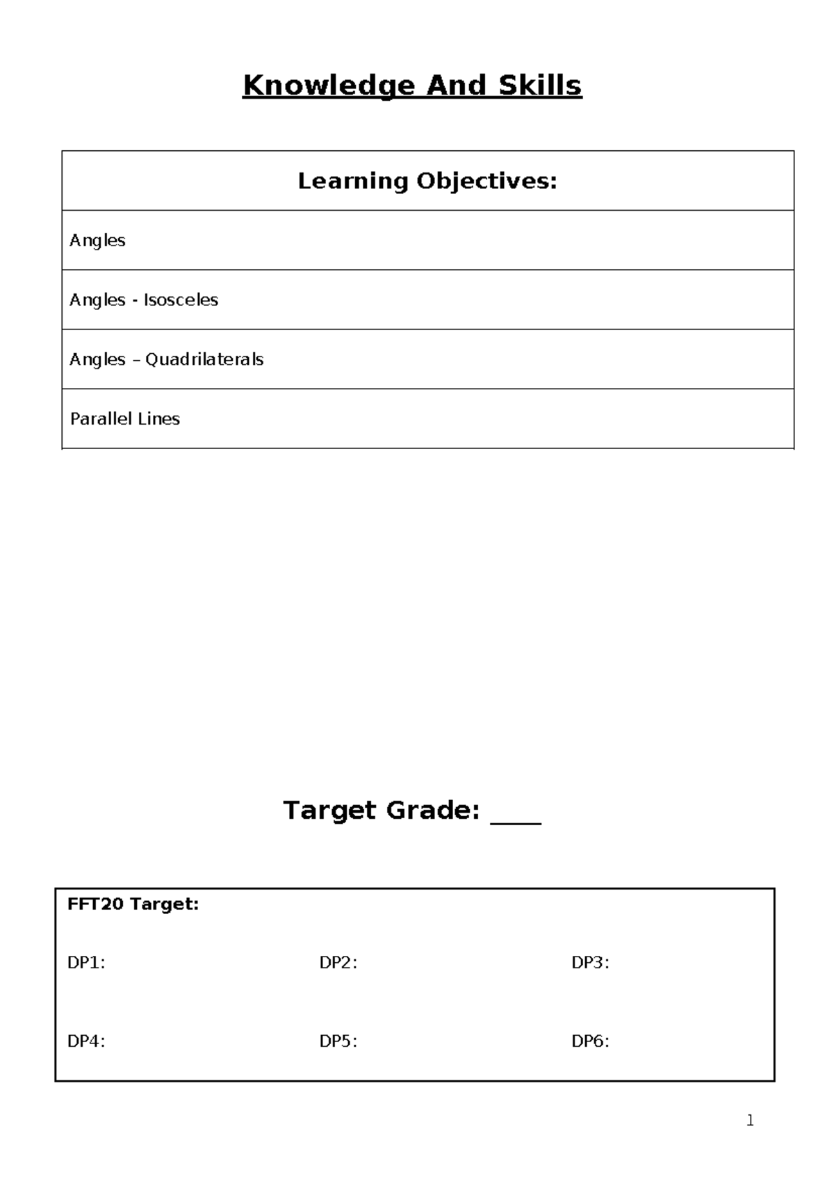 Booklet 13 - Geometry - Part 1 - Knowledge And Skills Learning ...