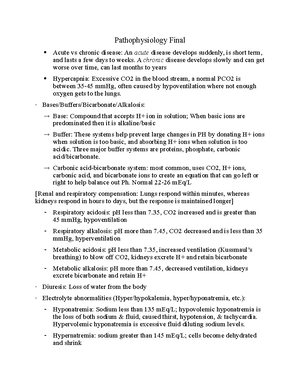 Patho quiz 1 - quiz study guide - What is pathophysiology? the study of ...