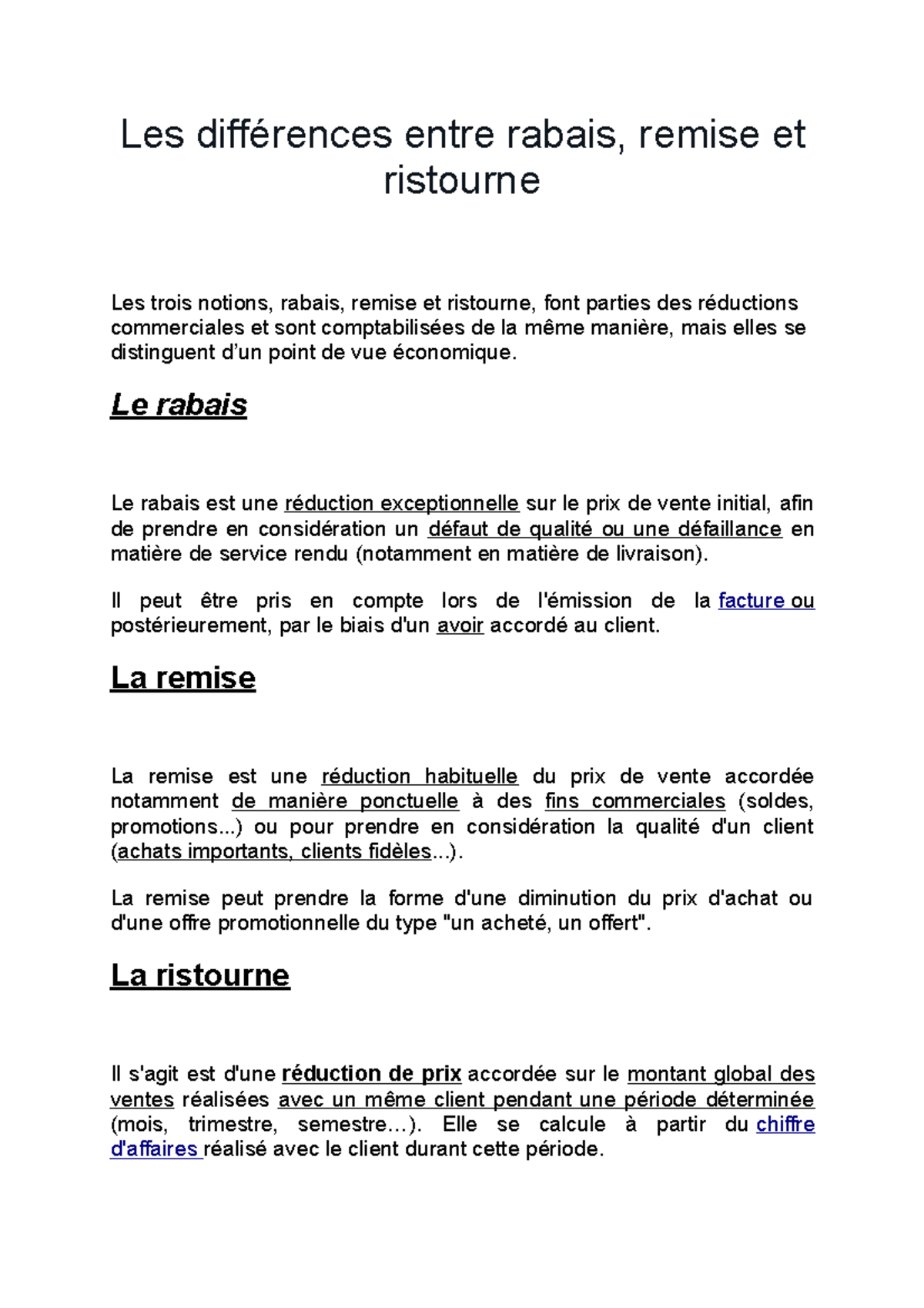 Les RRR - Les remises, Les rabais et les ristournes - Les différences ...