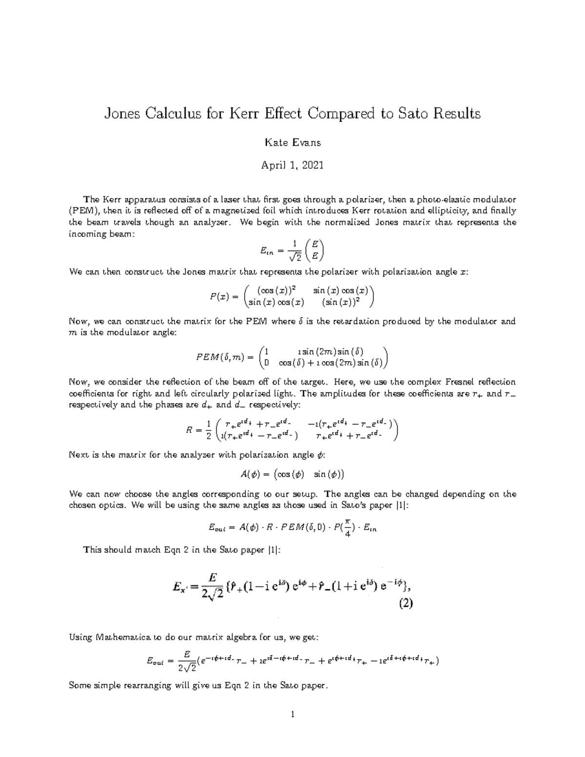 Kerr Effect Math - gerihiuehghier - Jones Calculus for Kerr Effect ...