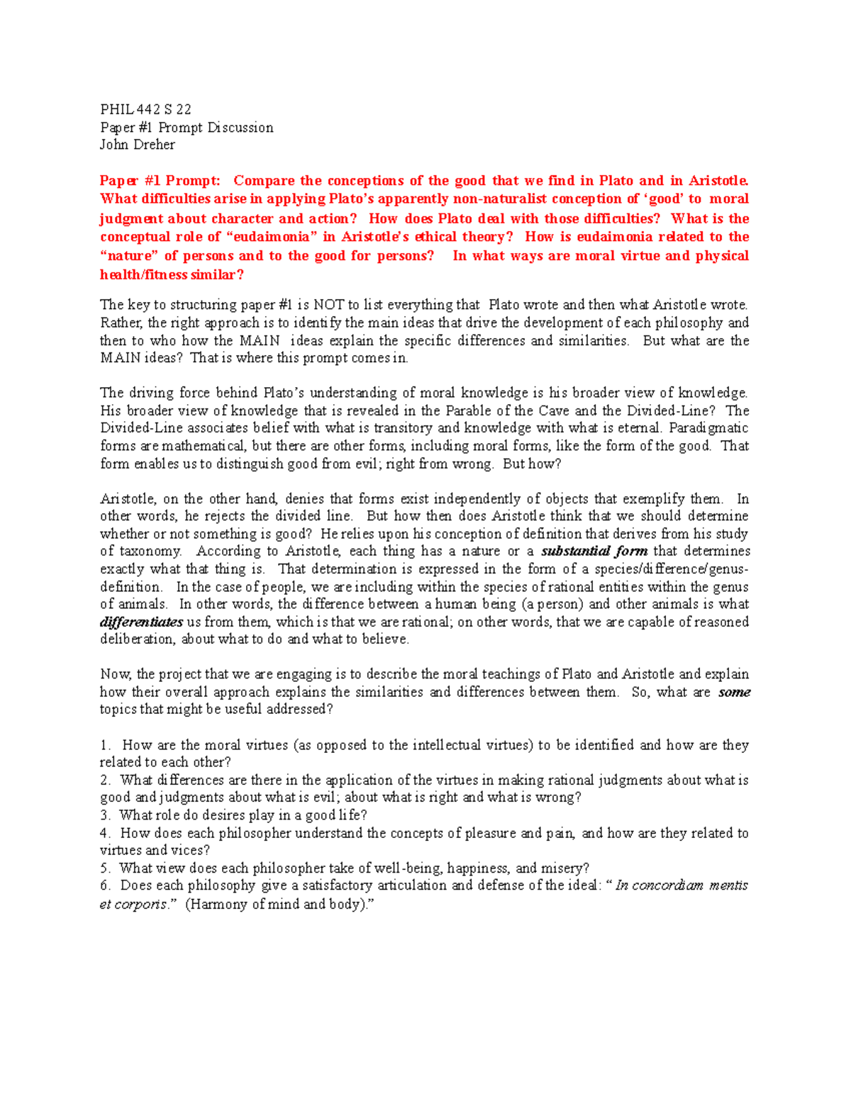 PHIL 442 S 22 Paper #1 Prompt Discussion - PHIL 442 S 22 Paper #1 ...