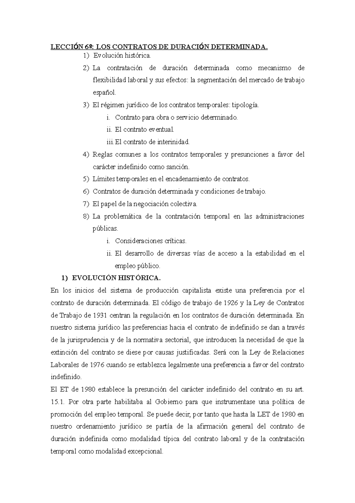 Lección 06. Los contratos de duración determinada - LECCI Ó N 6 º : LOS ...
