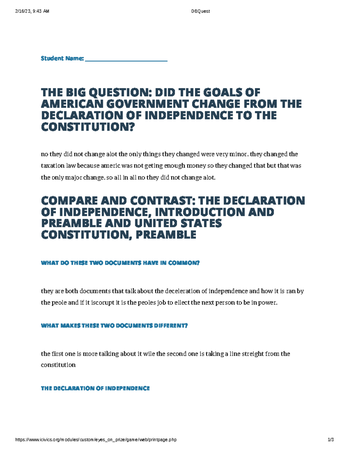 DBQuest - 2/16/23, 9:43 AM DBQuest icivics/modules/custom/eyes_on_prize ...