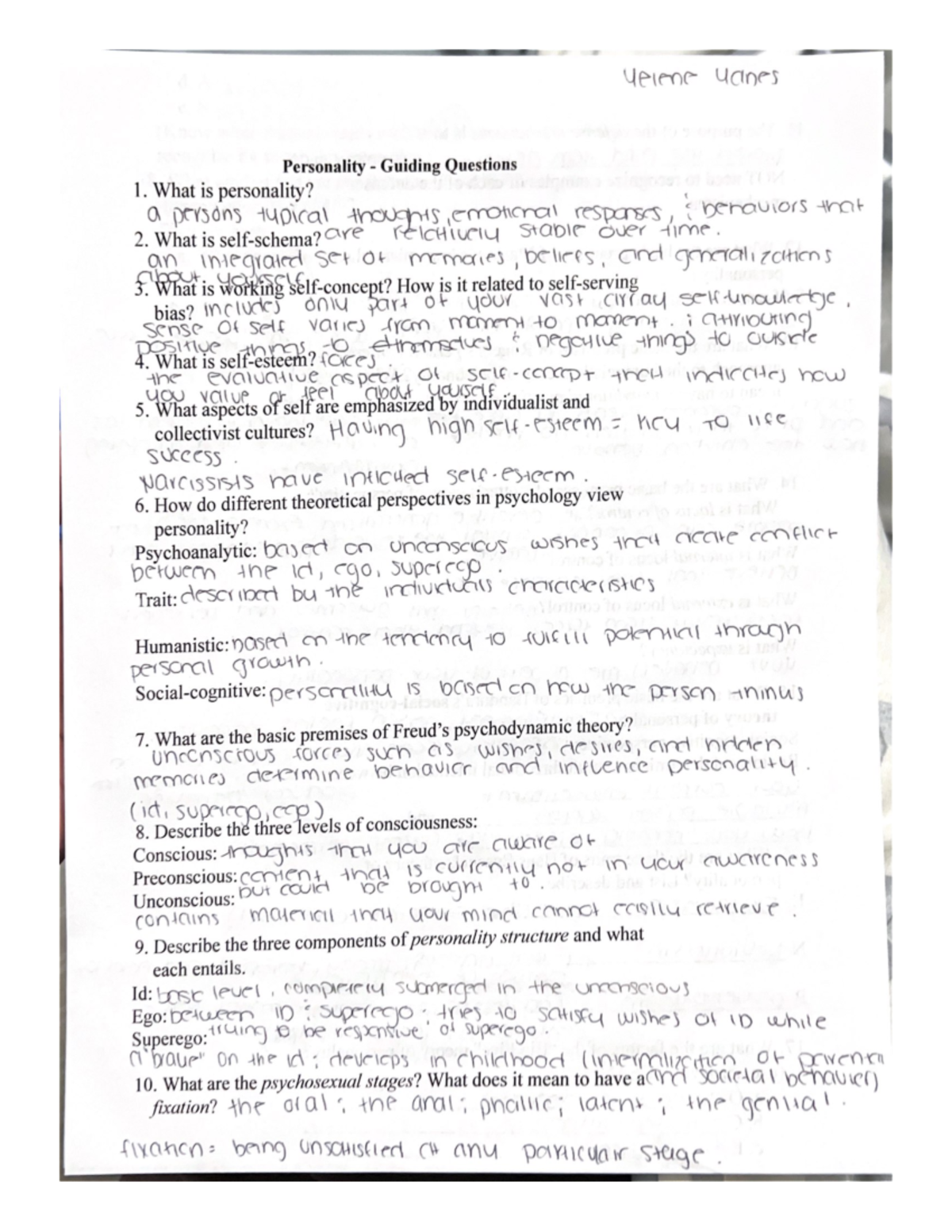 Chapter 13 Study Guide - YY - PSY2012 - FIU - Studocu