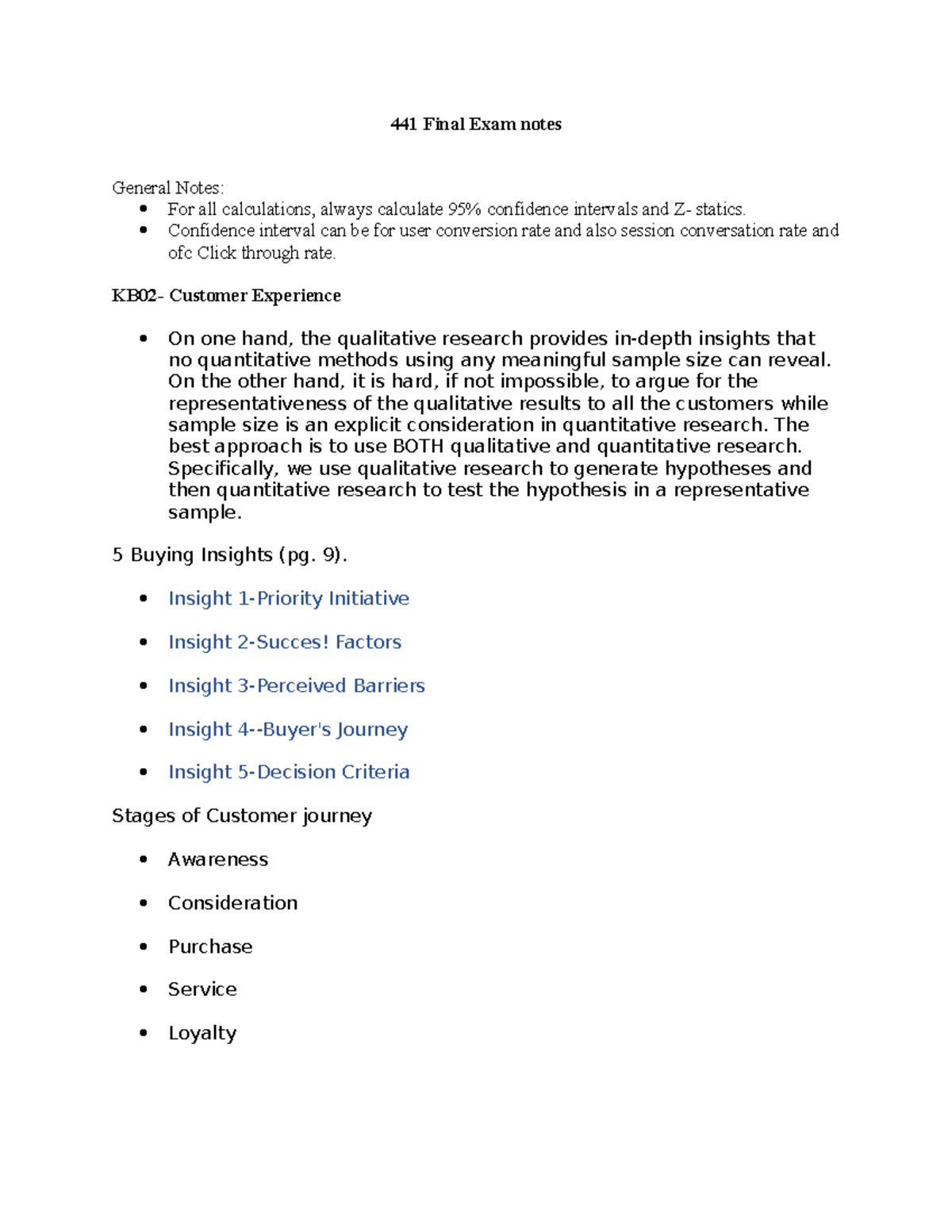 441 Final Exam notes - 112 - 441 Final Exam notes General Notes: For ...