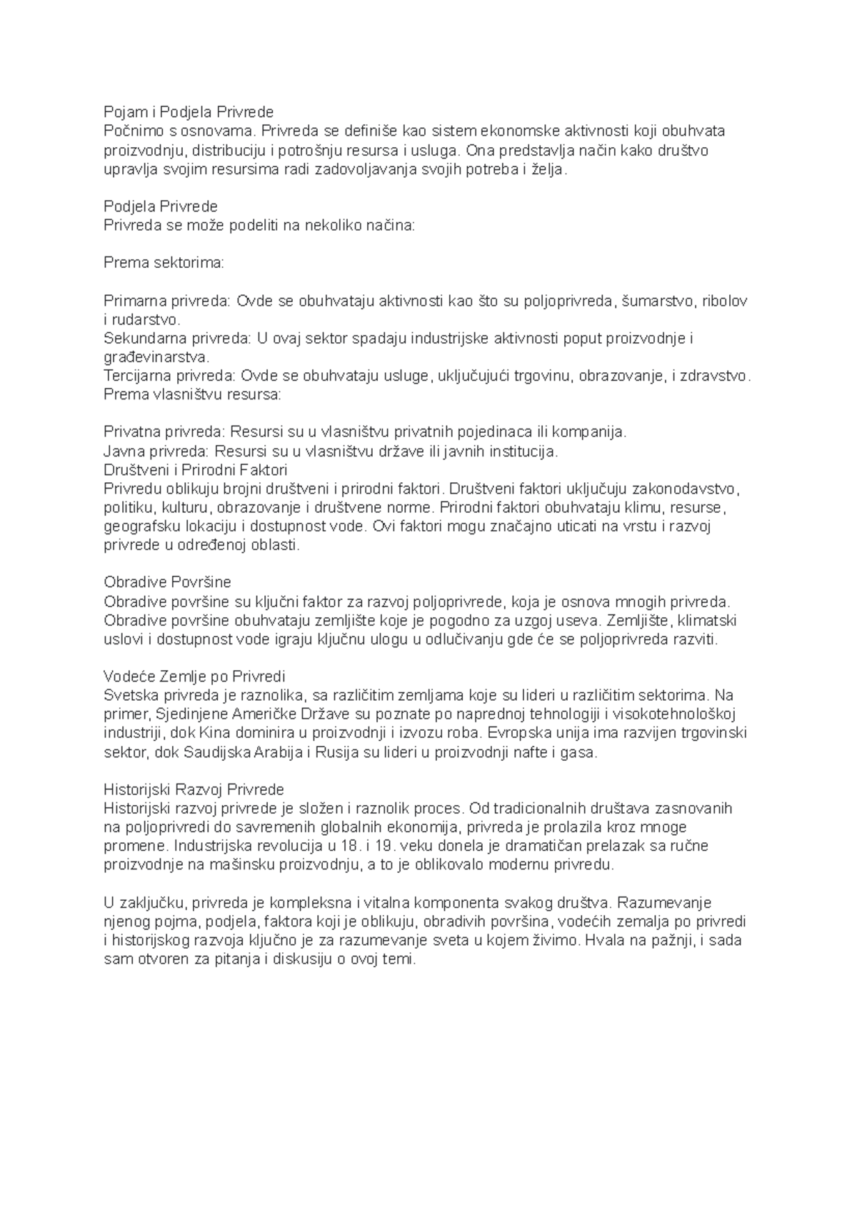 Pojam i Podjela Privrede - Pojam i Podjela Privrede Počnimo s osnovama ...