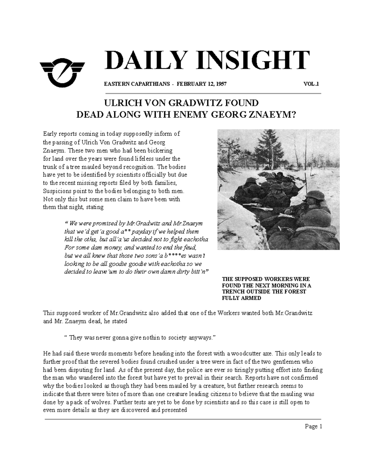 Daily Insight - Newspaper - DAILY INSIGHT EASTERN CAPARTHIANS ...