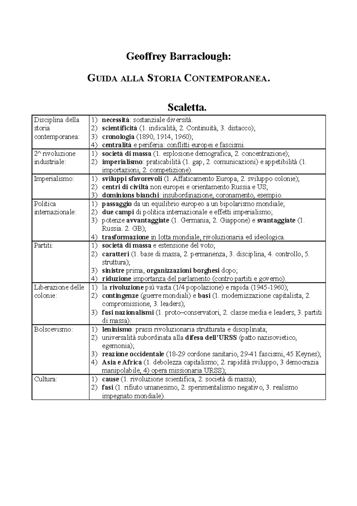 Riassunto barraclough - Geoffrey Barraclough: GUIDA ALLA STORIA ...