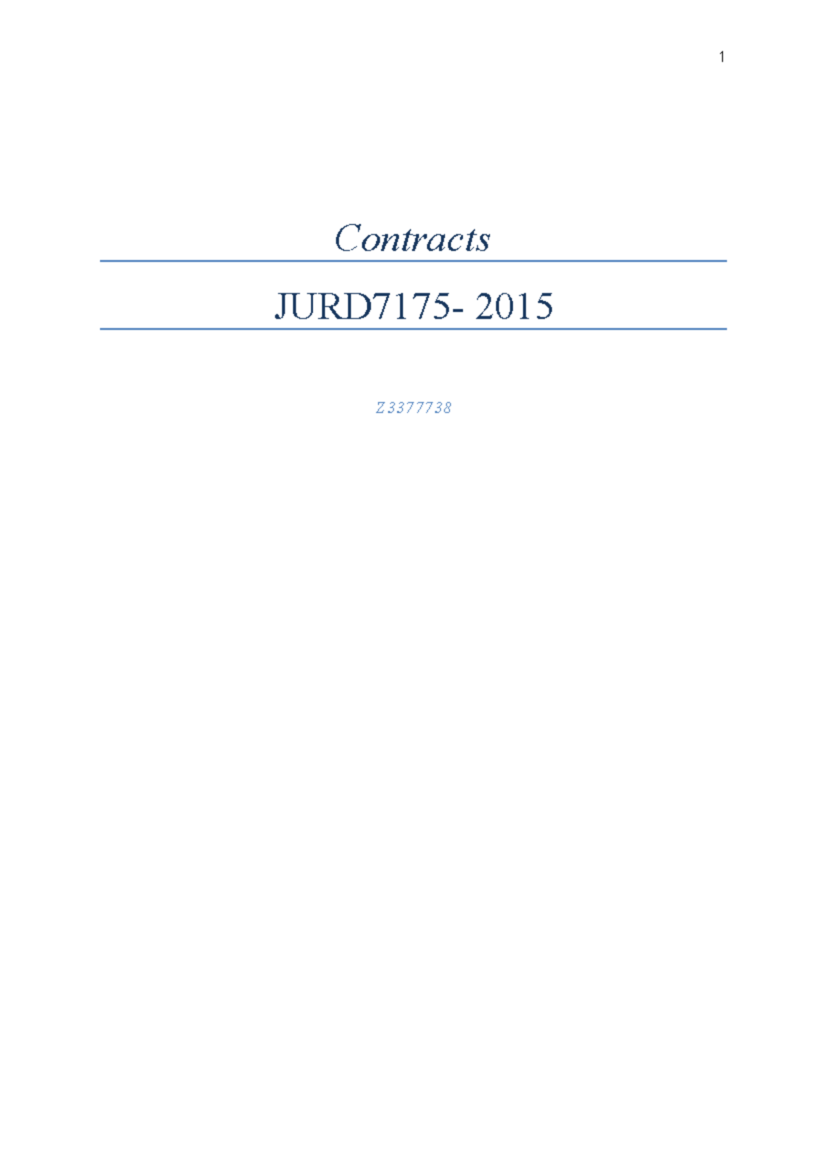 Contract notes - 1 Contracts 2015 2 Intentionally Left Blank 4 Statute ...