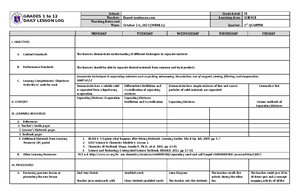 DLL Science 5 Q1 W6 - NOTES - GRADES 1 to 12 DAILY LESSON LOG School ...