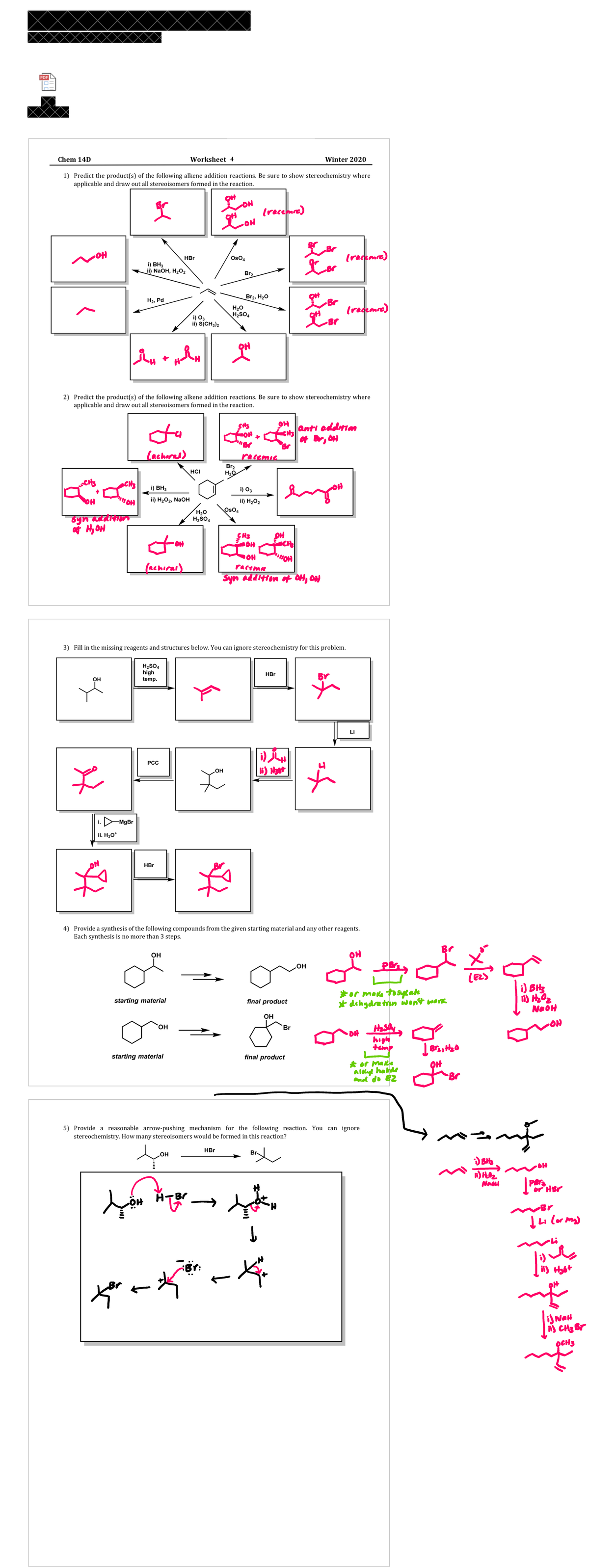 14D Discussion Worksheet 4 - Key-1 - Chem 14D - Studocu