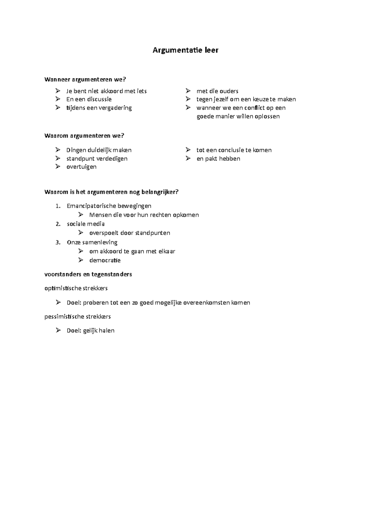 Argumentatie leer - Argumentatie leer Wanneer argumenteren we? Waarom ...