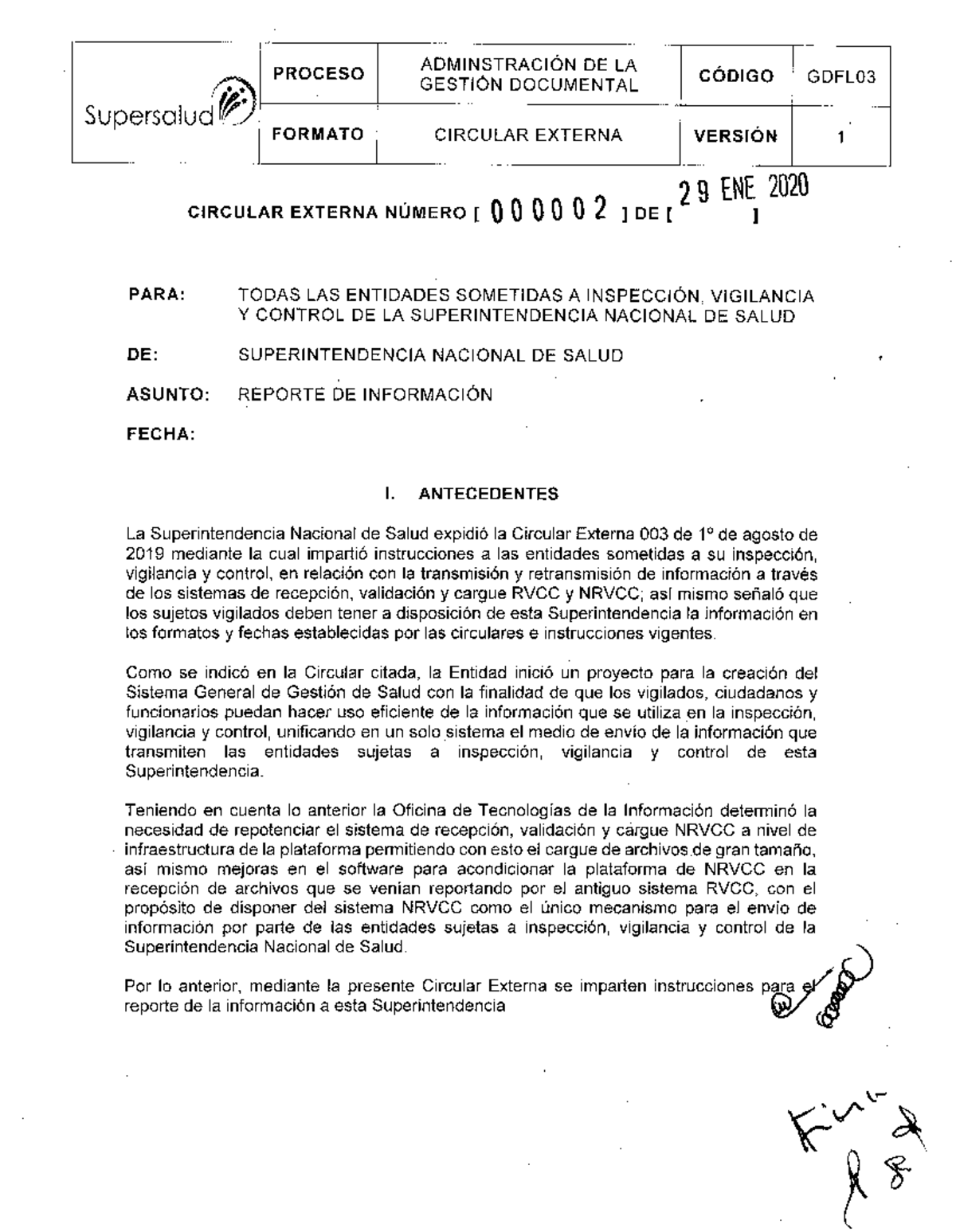 Circular Externa 000002 de 2020 - PROCESO ADMINSTRACION DE LA CODIGO ...
