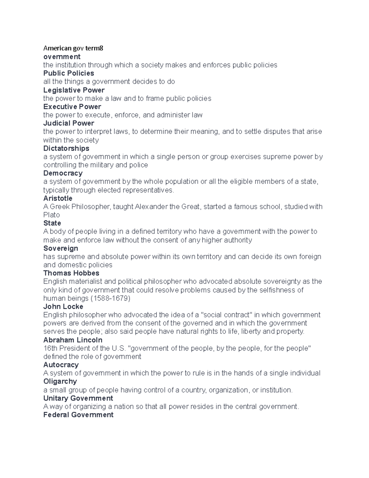 American gov term7 - American gov term overnment the institution ...