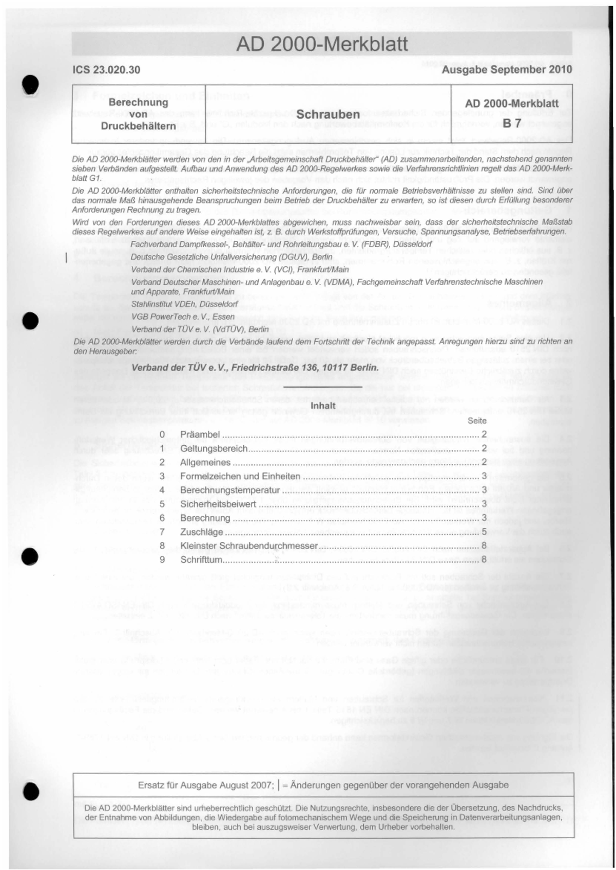 AD2000-B7 Apparatetechnik Einführung WS22 23 Merkblatt - ICS 23.020 ...