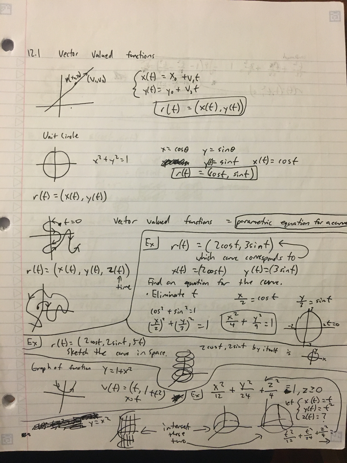 12.1 Vector Valued Functions - MAT 203 - Studocu