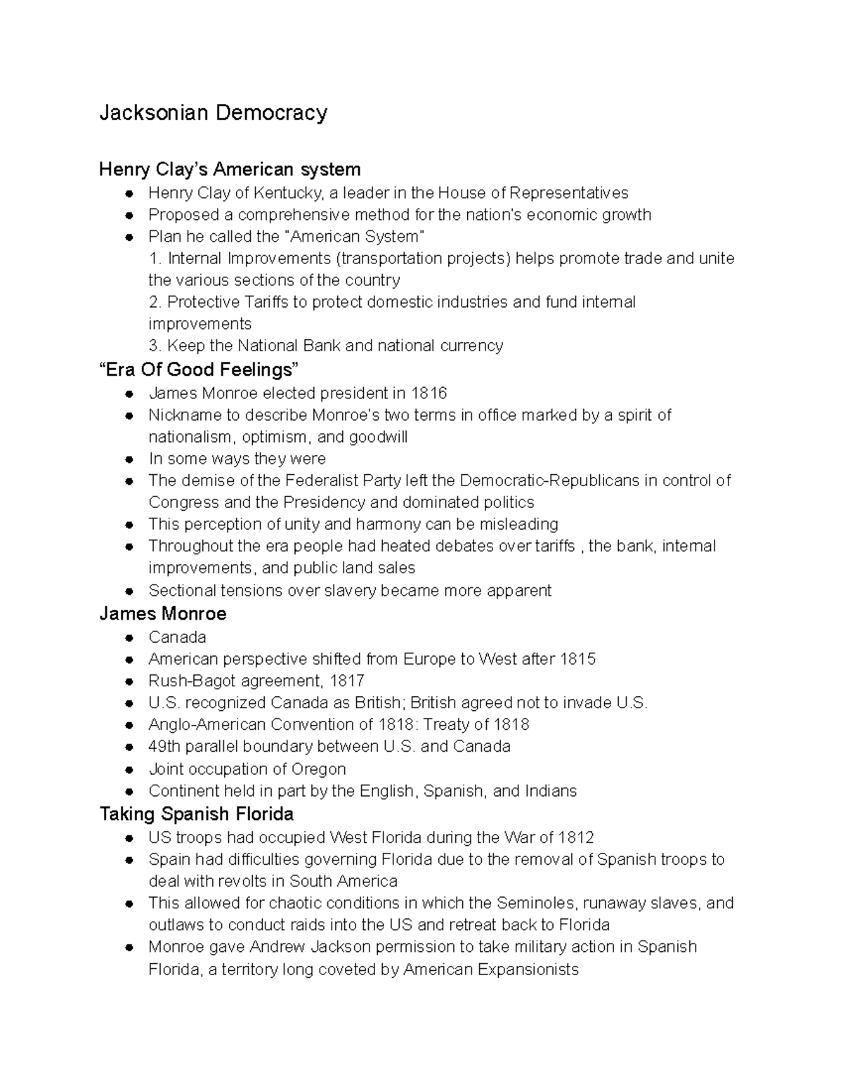 Jacksonian Democracy - Jacksonian Democracy Henry Clay’s American ...