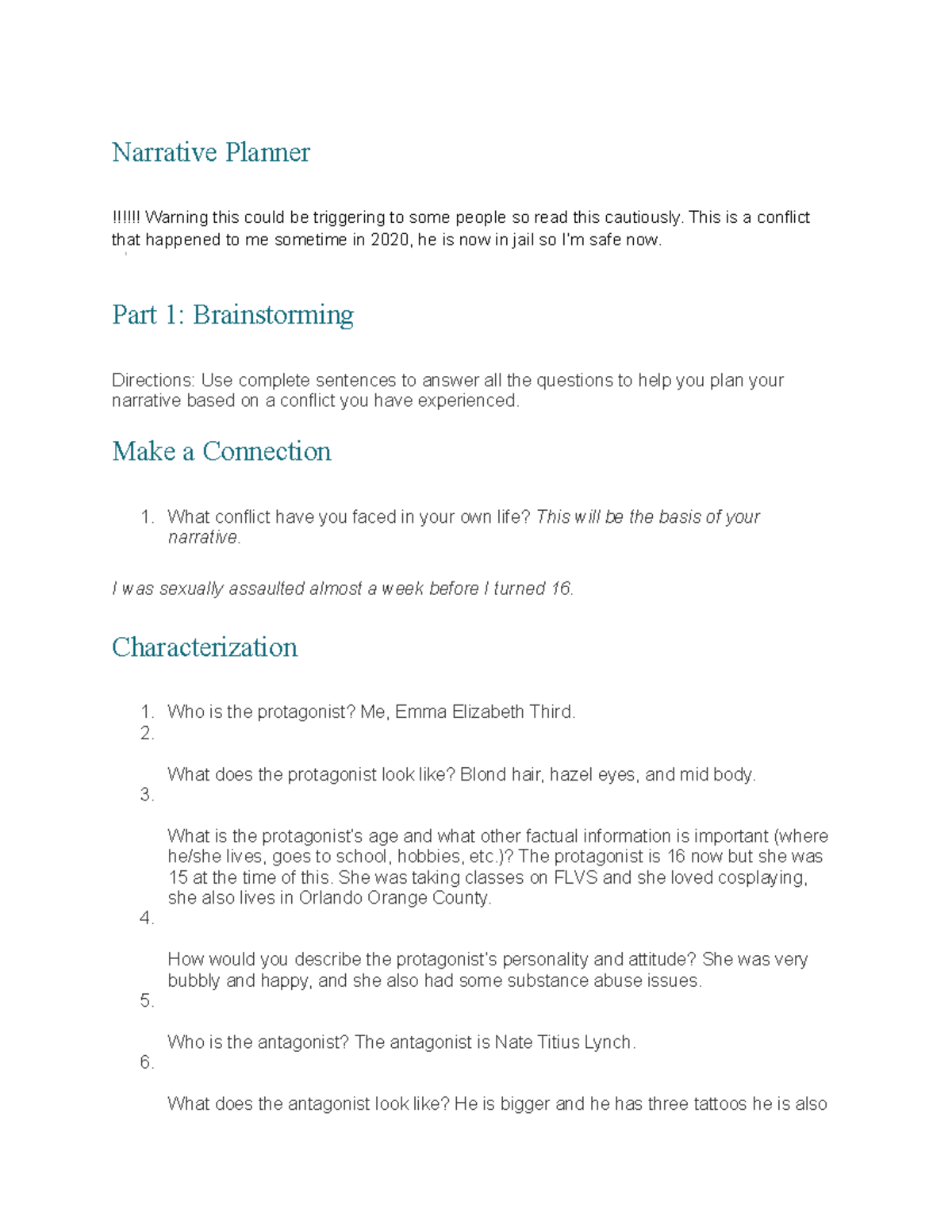 Narrative Planner 2 - This is my first document. - Narrative Planner ...