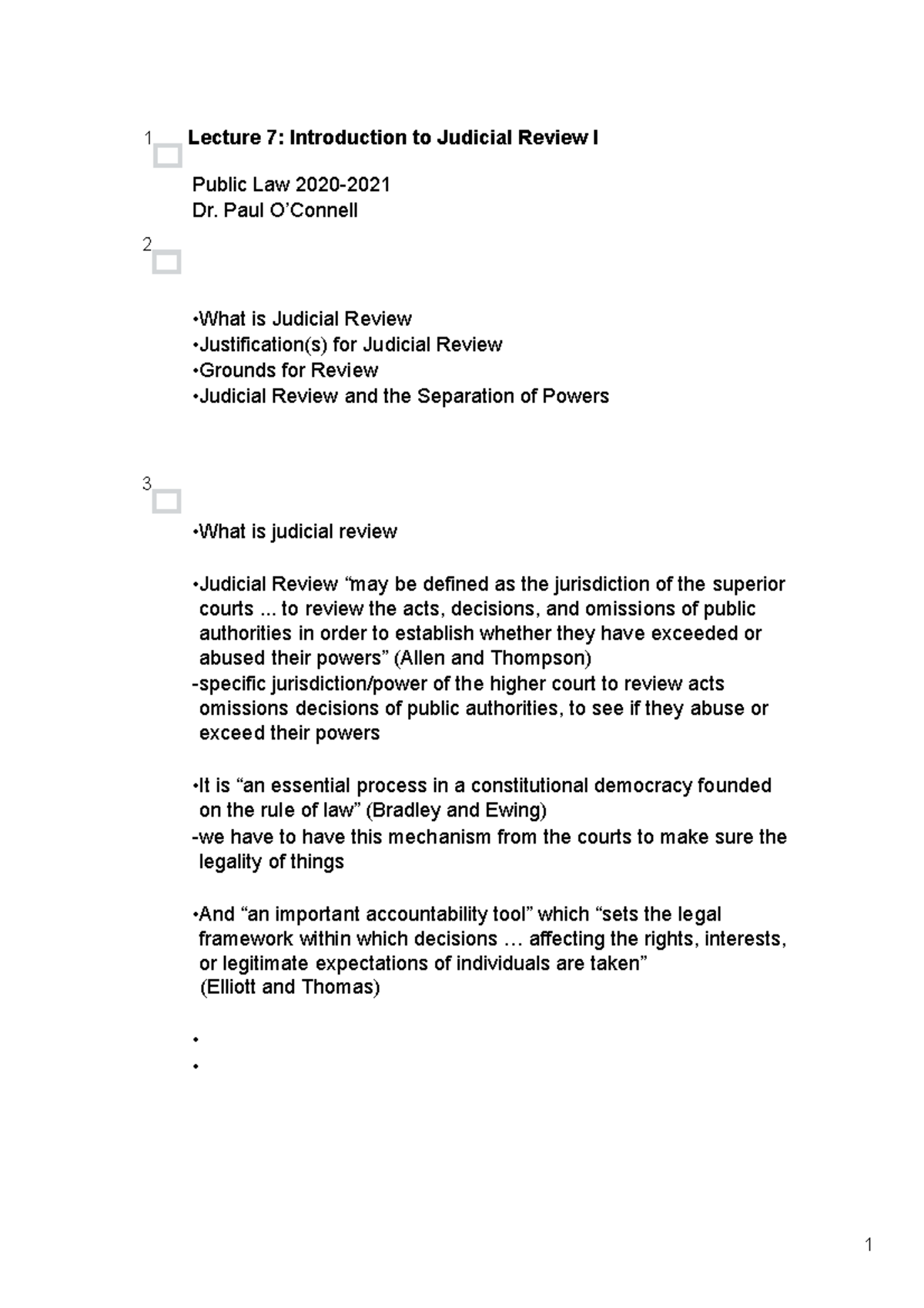 L7-Intro to Judicial Review I - 1 Lecture 7: Introduction to Judicial ...