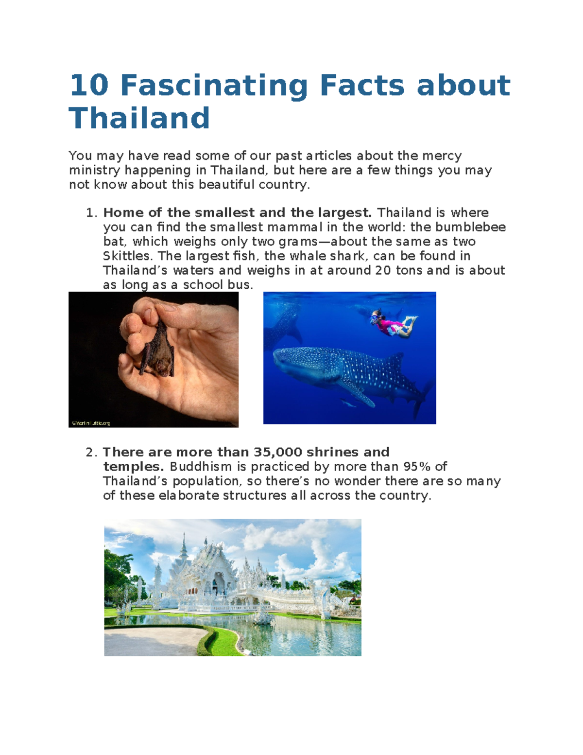 10 Fascinating Facts about Thailand - 1. Home of the smallest and the ...