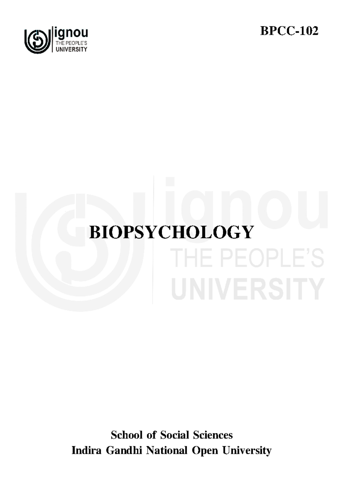 Block 1 - Study material - BPCC- School of Social Sciences Indira ...