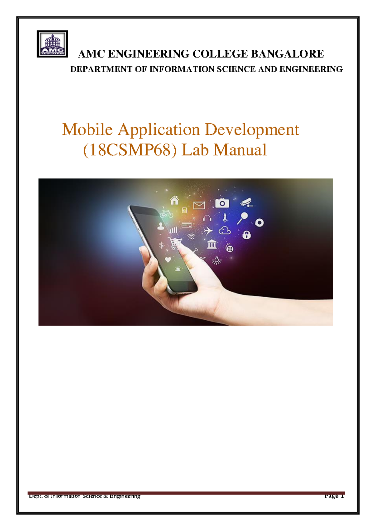 18CSMP68 Lab Manual - AMC ENGINEERING COLLEGE BANGALORE DEPARTMENT OF ...