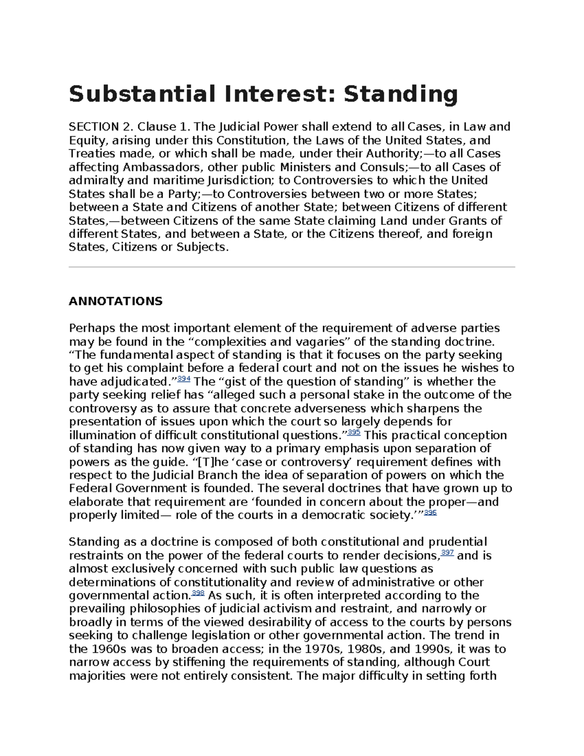Substantial Interest Standing Script - Substantial Interest: Standing ...