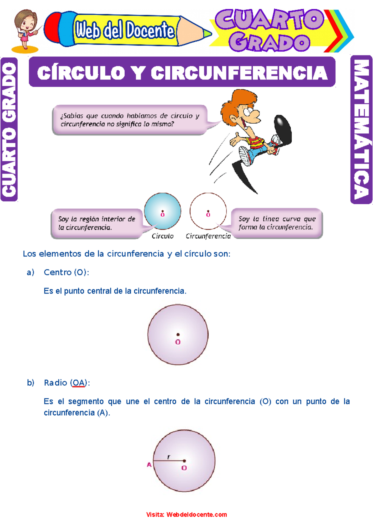 Círculo-y-Circunferencia-para-Cuarto-Grado-de-Primaria - Matemática Los ...